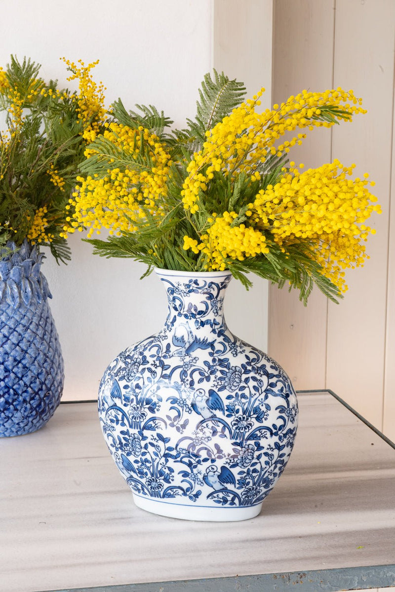 Jarrón Porcelana Azul Y Blanco Hida | Jarrones Y Macetas | Cristina Oria